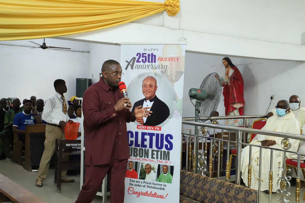 Senator Albert Felicitates With Rev. Fr. Cletus Etim On 25Th Priestly ...