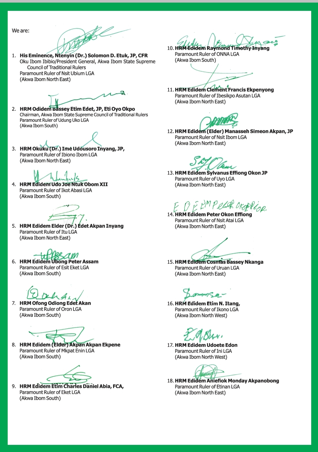 Our Stand On The Amended Akwa Ibom State Traditional Rulers Law, Cap ...